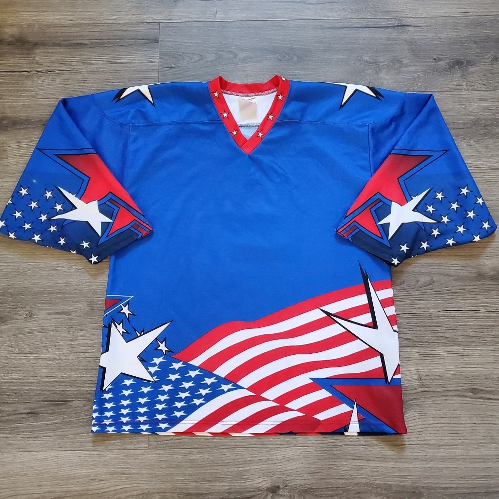 Projoy 4th Of July Usa Hockey Jersey Mens Size Large - Gem
